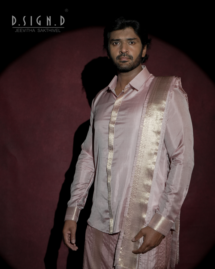 Bridal Rose Fine silk dhoti Set - Bridal – dsigndstudio